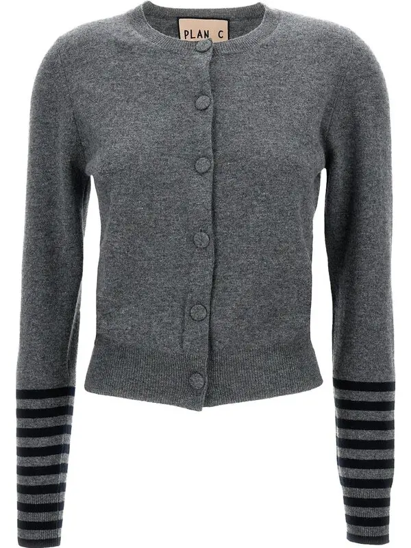 Plan C Wool Cardigan - Grey