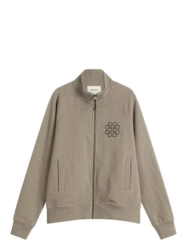 HERESY Knot Zip Knit Cardigan - Mushroom