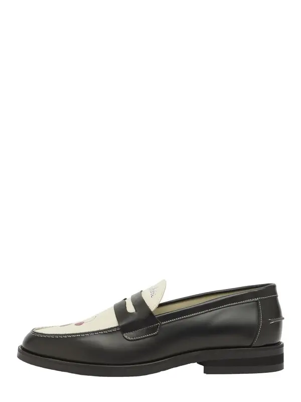 DUKE + DEXTER Wilde Cherry Penny Loafer - Black/white