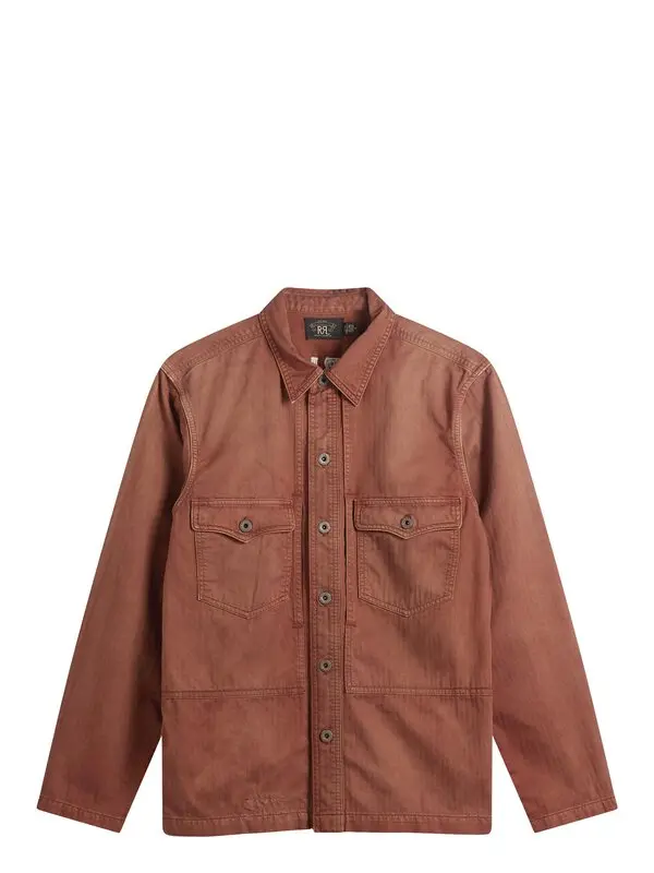 Ralph Lauren Embroidered Herringbone Overshirt - Brick