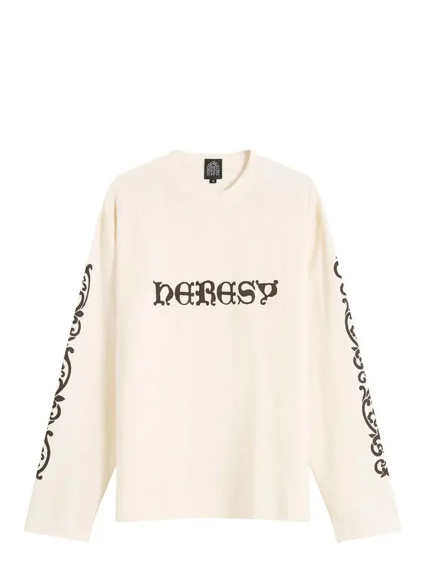 HERESY Wrought Long Sleeve Waffle T-shirt - Ecru