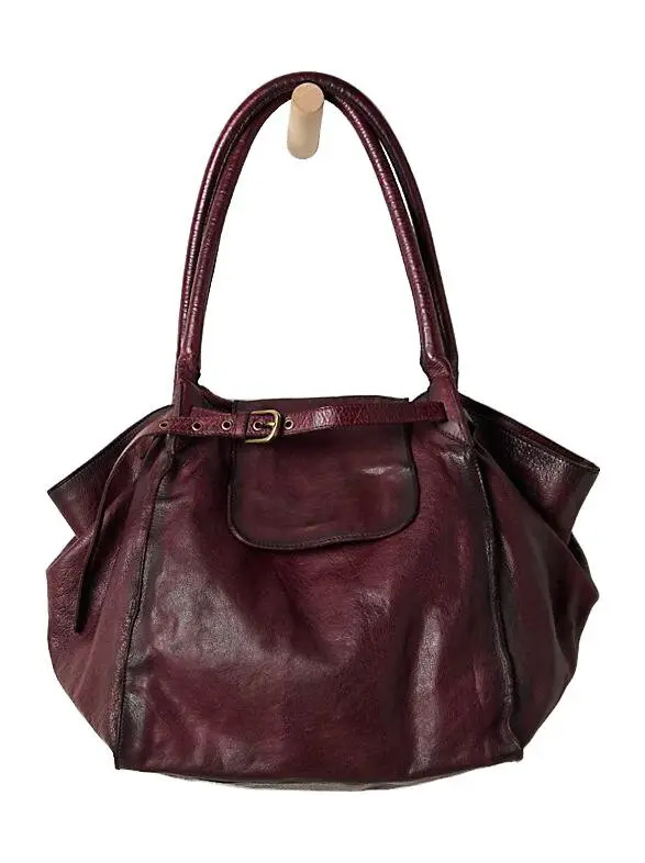 Free People Milan Leather Tote - Red