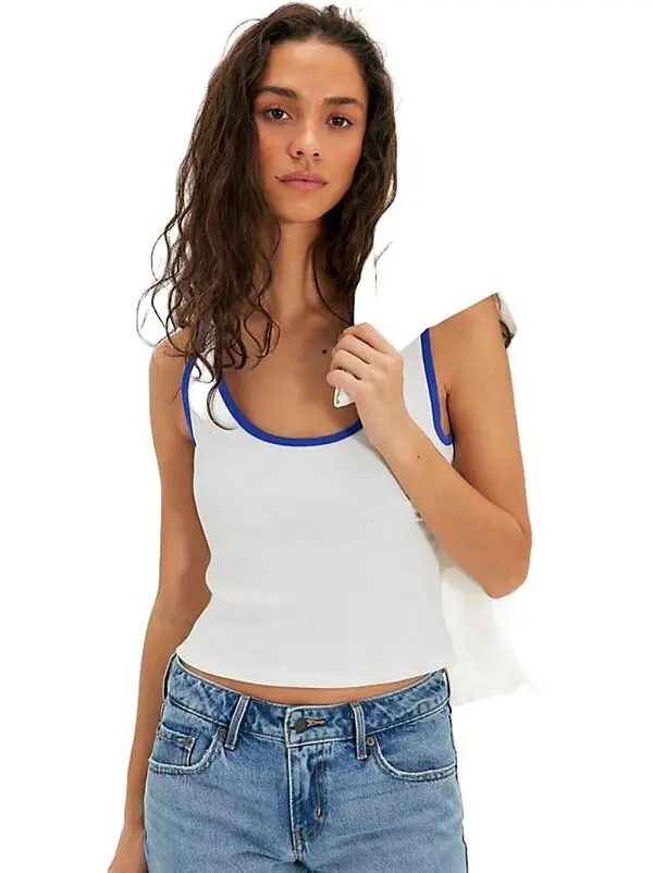 Free People We The Free Moxie Tank - Clean Ivory Combo