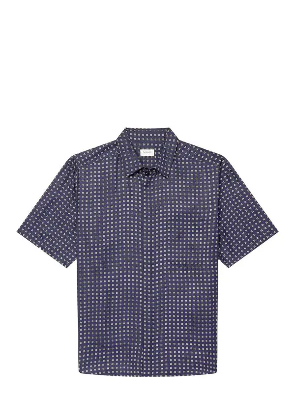 Saint Laurent Printed Silk-voile Shirt - Blue