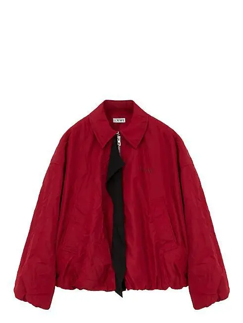 Loewe Contrast-panel Balloon-hem Woven Jacket - Red