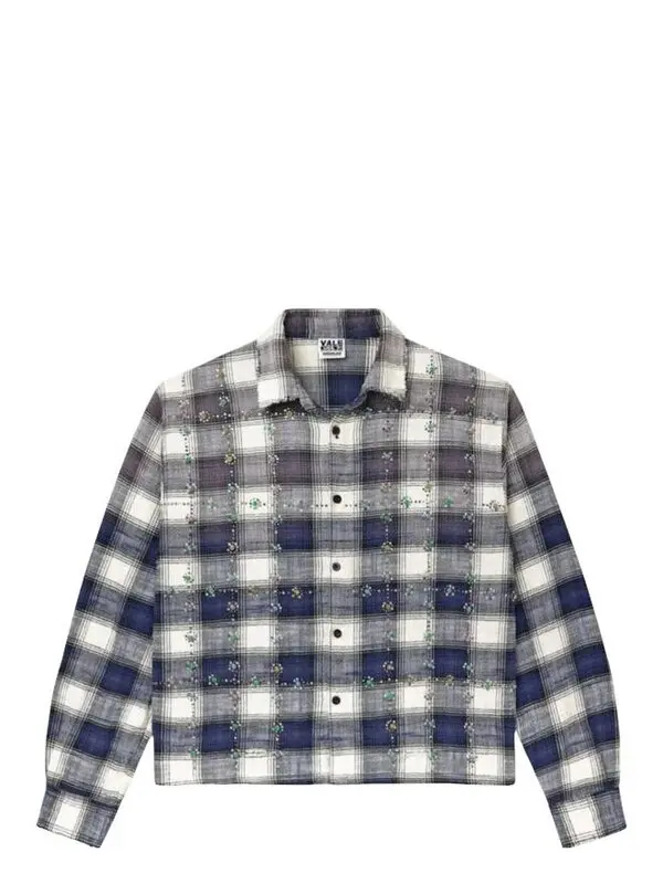 VALE FOREVER Sky Gems Long Sleeve Flannel - Navy Blue