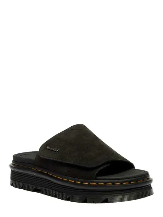 Dr. Martens Zebzag Suede Platform Slides - Black