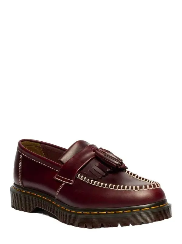 Dr. Martens Adrian Orleans Leather Tassel Loafers - Red