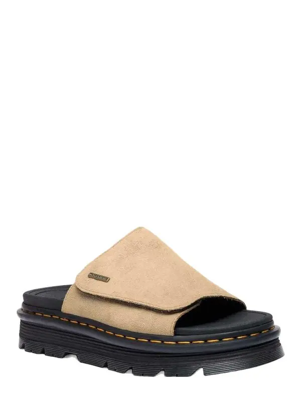 Dr. Martens Zebzag Suede Platform Slides - Tan