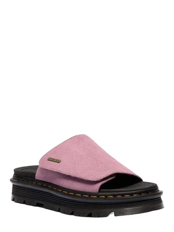 Dr. Martens Zebzag Suede Platform Slides - Pink