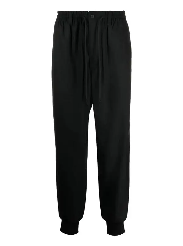 Y3 Drawstring-waist Tapered-leg Trousers - Black