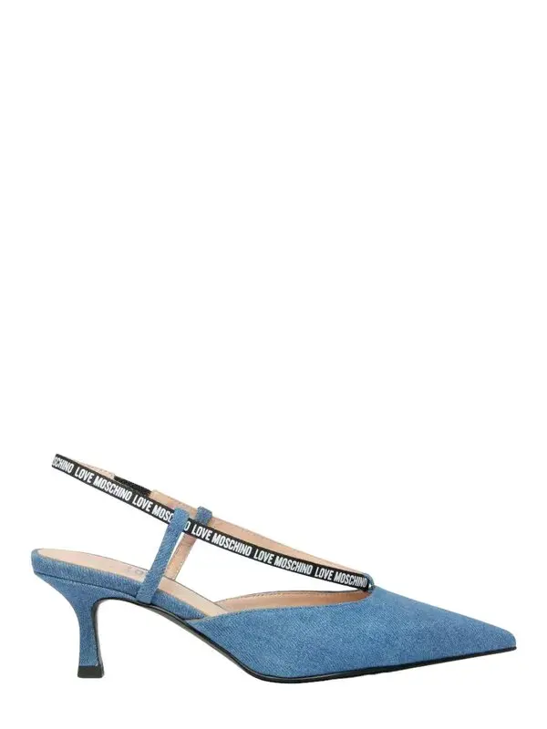 Moschino Pointed Toe Slingback Pumps - Blue
