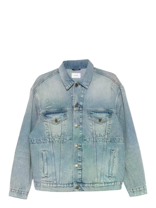 HAIKURE Distressed Buttoned Jacket - Blue