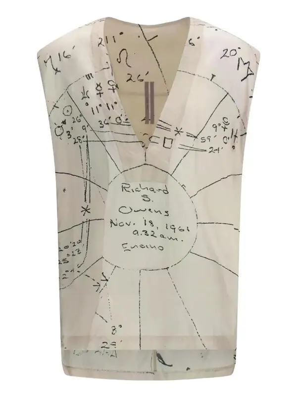 Rick Owens Printed Sleeveless Top - Neutrals