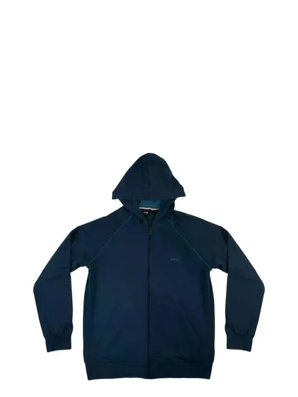 BOSS Hooded Zip-fastening Sweatshirt - Blue