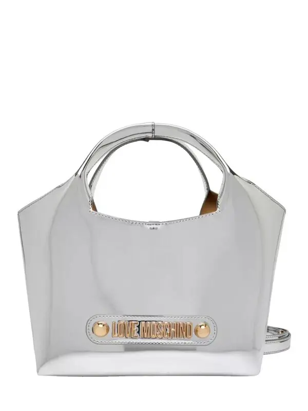 Moschino Logo Lettering Tote - Silver