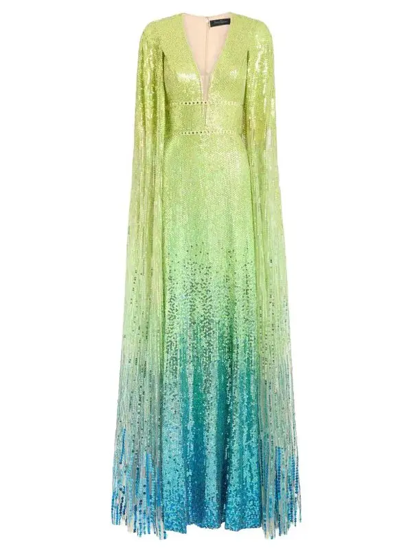 Jenny Packham Easy Breezy Sequined Maxi Dress - Green