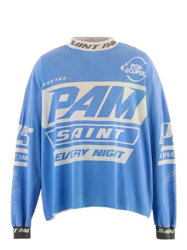SAINT MXXXXXX Printed Long-sleeved T-shirt - Blue