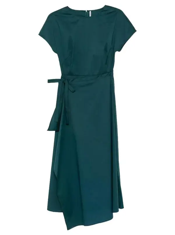 Liviana Conti Tie-waist Asymmetric Miid Dress - Green