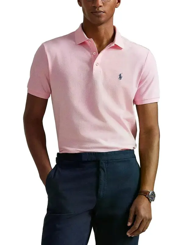 Polo Ralph Lauren Button Logo Polo Shirt - Pink