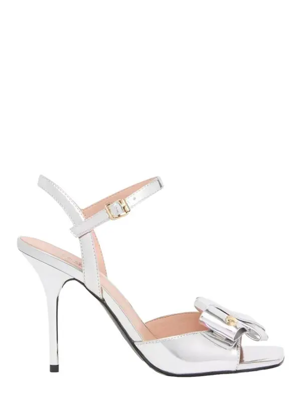 Moschino Bow Strap Sandals - Silver