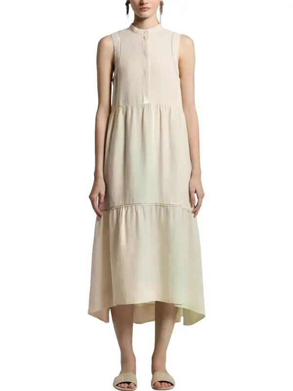 Peserico Tiered Asymmetric Dress - Neutrals