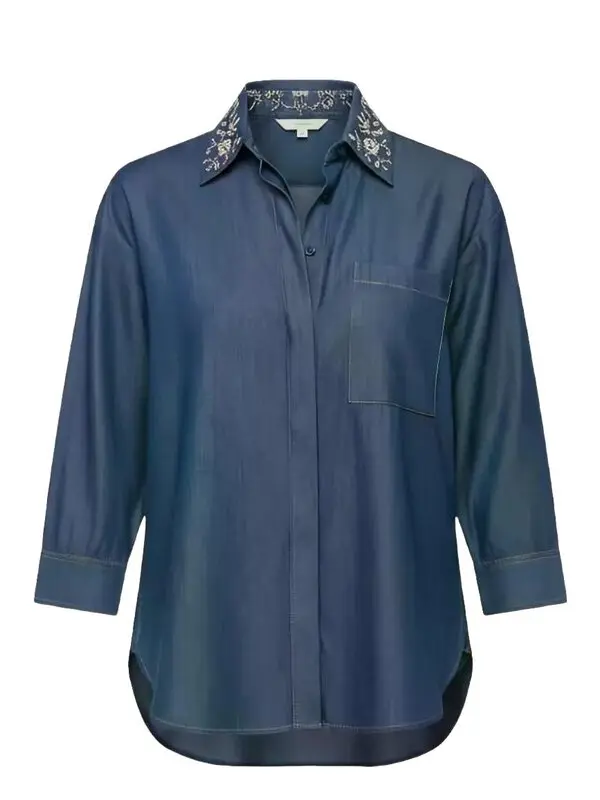 Liu Jo Denim Shirt With Detachable Collar - Blue
