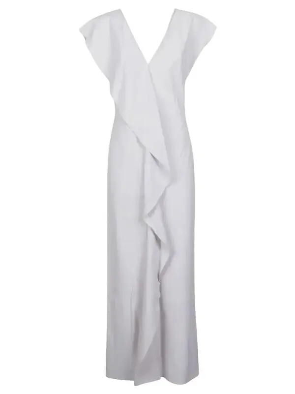 Patrizia Pepe V-neck Draped Dress - White