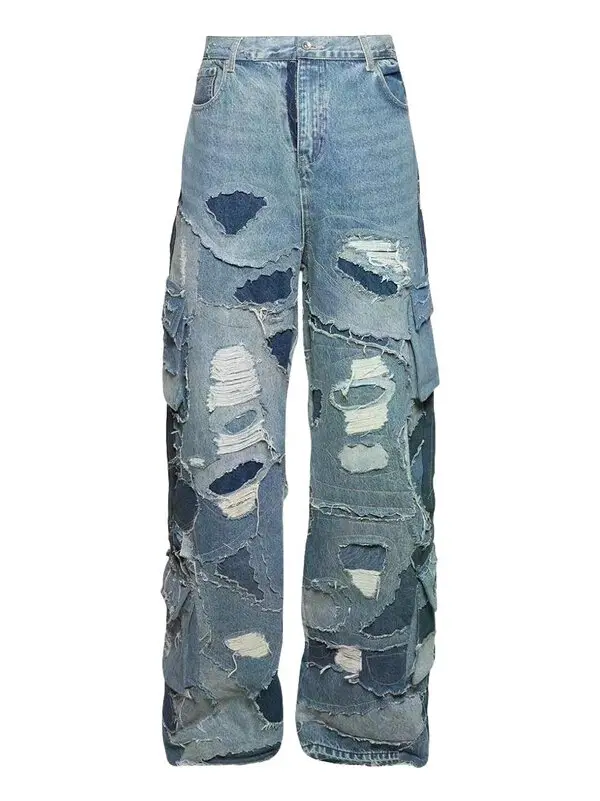 WHO DECIDES WAR BY EV BRAVADO Unearthed Cargo Jeans - Blue