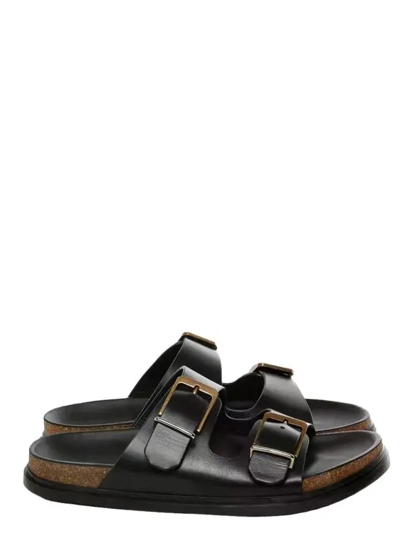 THE ROW Buckle Strap Sandals - Black