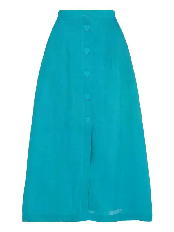 ERES A-line Skirt With Button Detailing - Blue