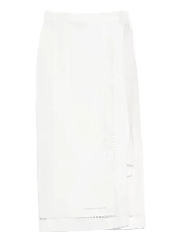 TELA Embroidered Midi Skirt - White