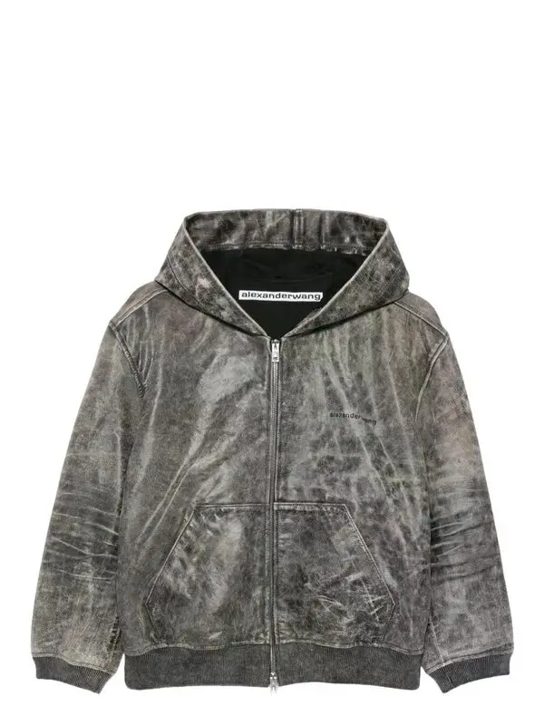 Alexander Wang Hooded Zip-up Jacket - Grey