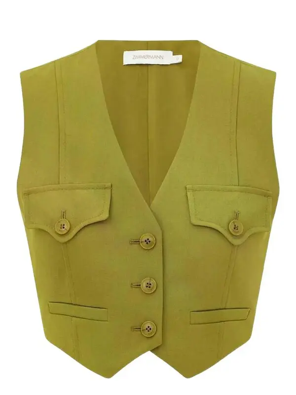 Zimmermann Button-fastening Multi-pocket Waistcoat - Green