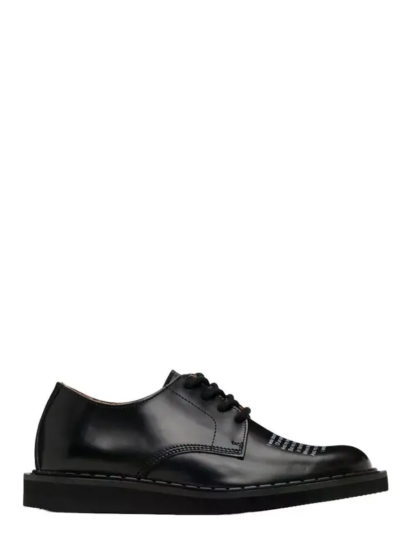 GEORGE COX Text-print Derby Shoes - Black