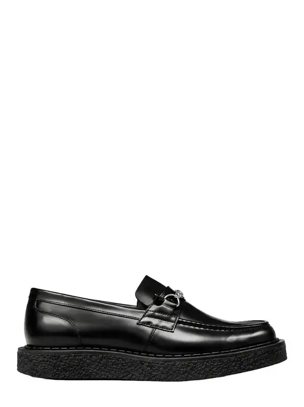 GEORGE COX Appliqué-detail Leather Loafers - Black