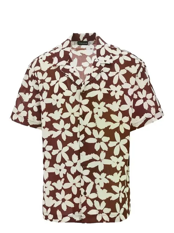 Emporio Armani Floral Short-sleeve Shirt - Brown