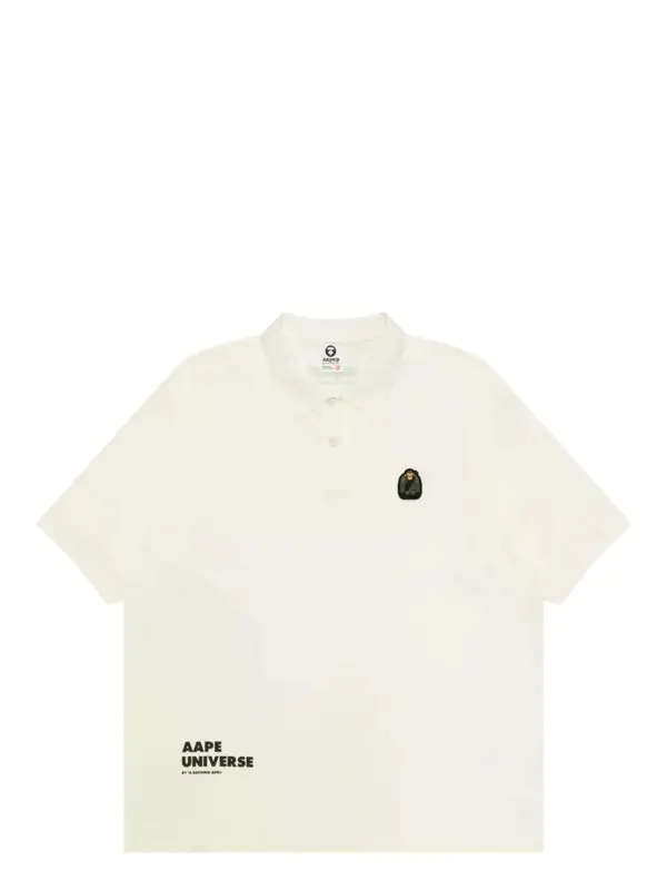 AAPE BY *A BATHING APE Appliqué Polo Shirt - White