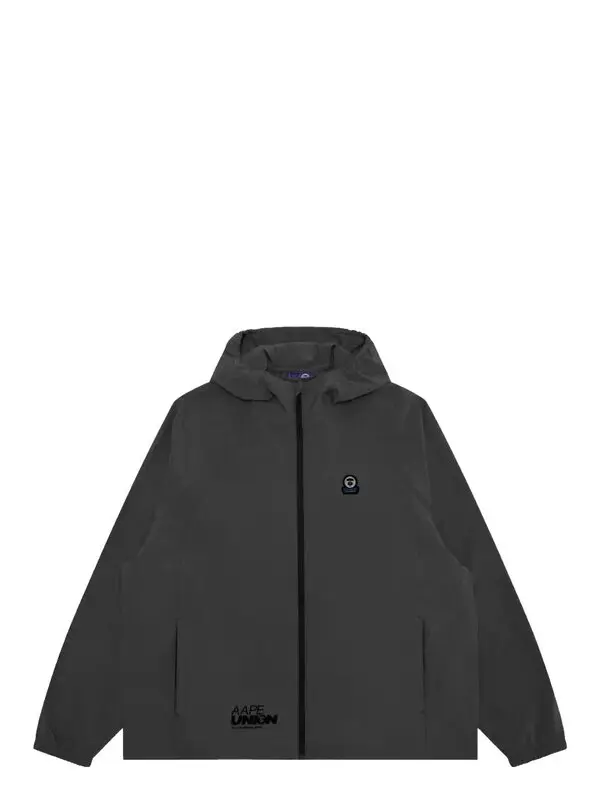 AAPE BY *A BATHING APE Logo Appliqué Hooded Jacket - Grey