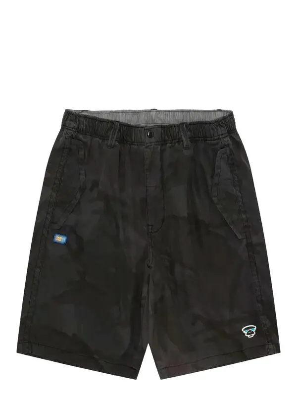 AAPE BY *A BATHING APE Camouflage Logo-patch Shorts - Black