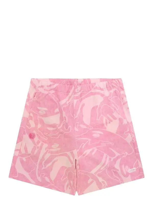 AAPE BY *A BATHING APE Logo Print Shorts - Pink