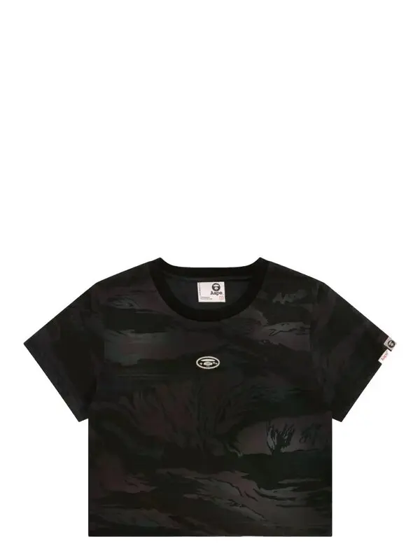 AAPE BY *A BATHING APE Camouflage Logo-embroidered T-shirt - Black