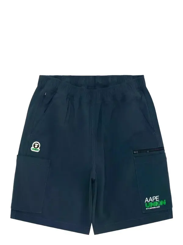 AAPE BY *A BATHING APE Logo Patch Shorts - Blue