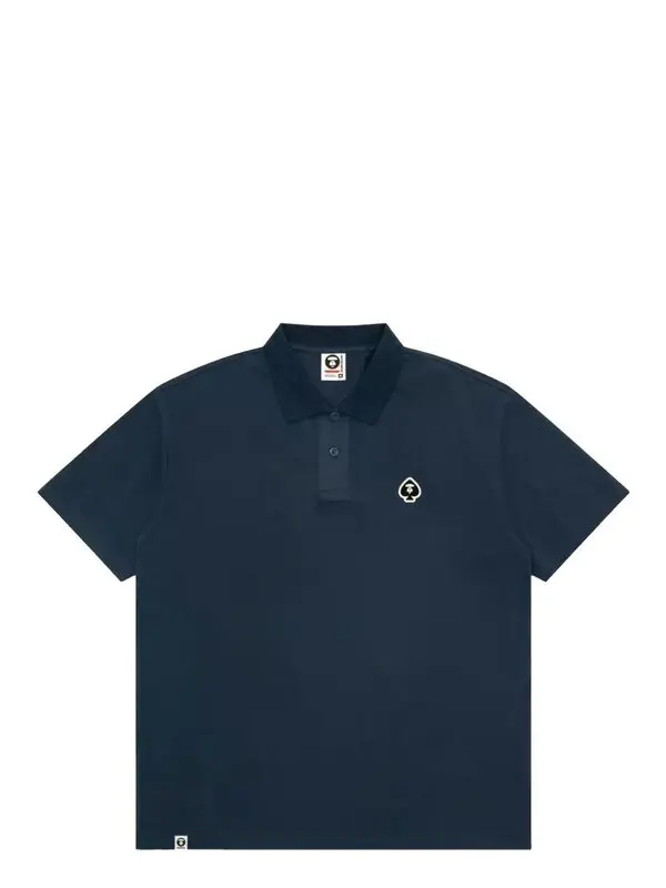 AAPE BY *A BATHING APE Logo-detail Short-sleeve Polo Shirt - Blue