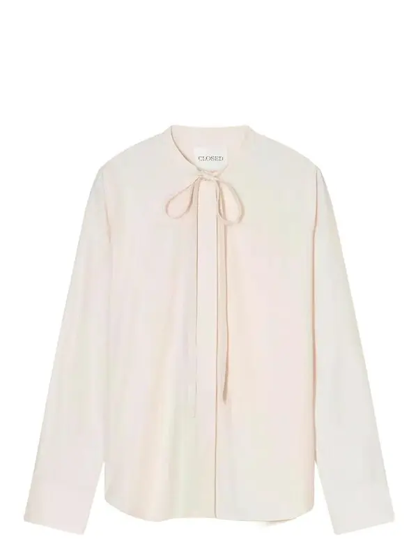Closed Bow-tie Blouse - Neutrals