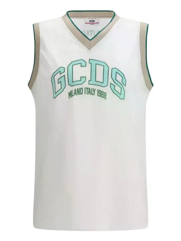 Gcds V-neck Logo Tank - White