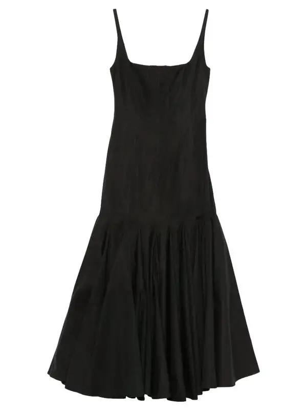 Jacquemus La Agave Pleated Midi Dress - Black