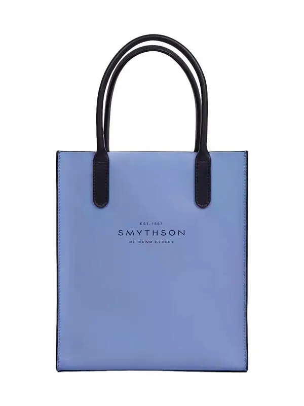 Smythson Mini Kingly Leather Tote - Blue