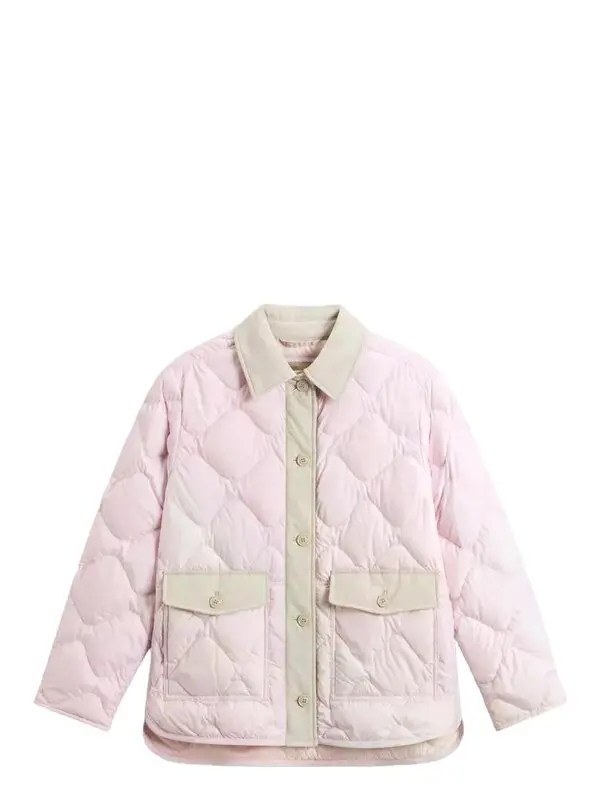 Woolrich Heritage Stand Up Collar Quilted Jacket - Pink