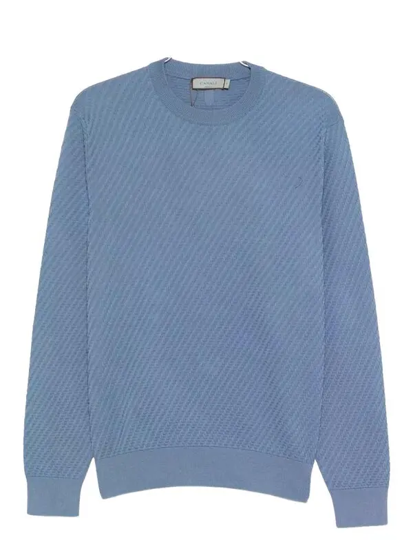 Canali Textured Sweater - Blue